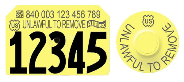 Allflex USDA Integra Hog Male - Yellow – LivestockTags.com