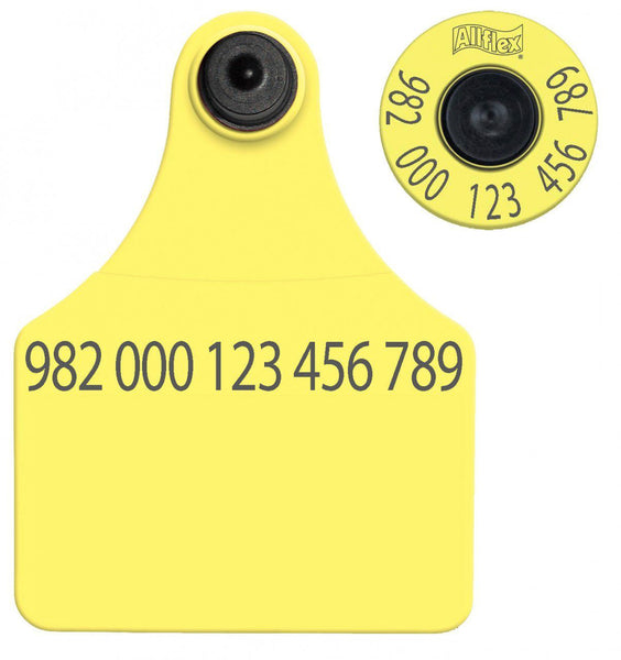 Allflex Large FDX Matched Pair Set Layout 2 (Tamperproof) - Yellow ...