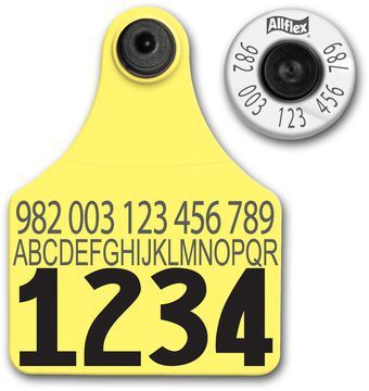 Allflex Large HDX Matched Pair Set Layout 5 (Tamperproof) - Yellow ...