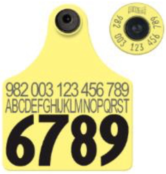 Allflex Maxi FDX Matched Pair Set Layout 5-4 - Yellow – LivestockTags.com