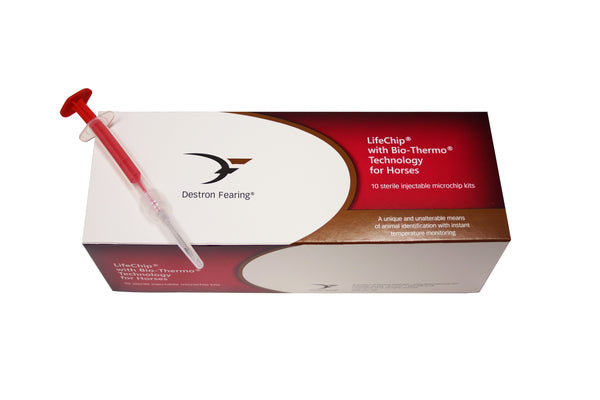 840 Lifechip 134 KHZ BT Domestic Equine Bio-Thermo Box of 10 Units ...